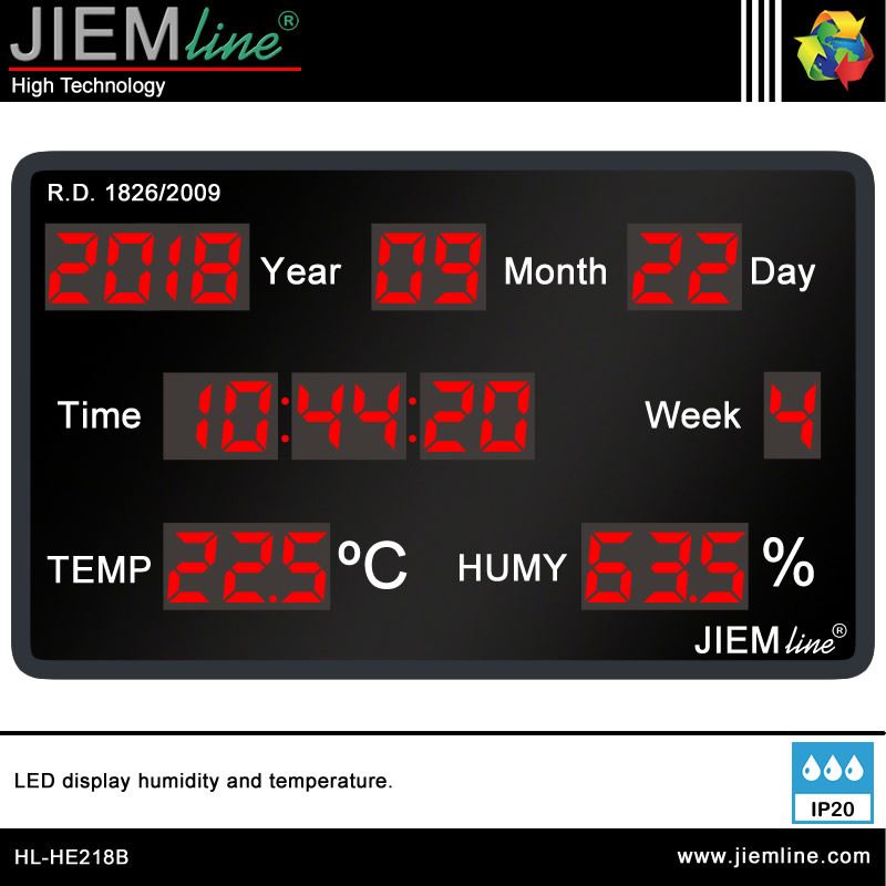 PANTALLA LED HUMEDAD Y TEMPERATURA